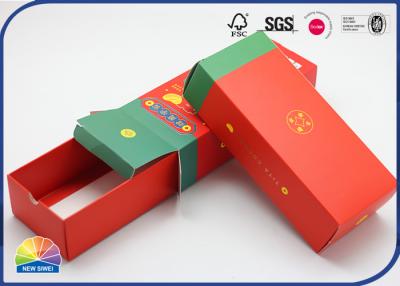 China Gold Stamping Sliding Folding Carton Box Food Grade Paper Festival Package for sale
