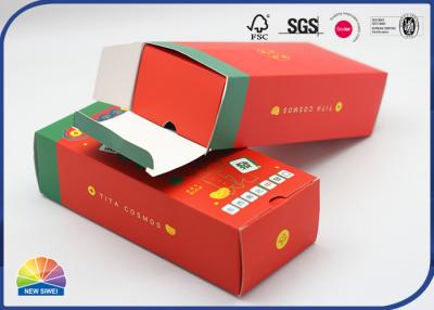 China Gold Stamping Sliding Folding Carton Box Food Grade Paper Festival Package for sale