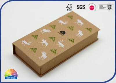 Cina Abitudine d'imballaggio di carta del regalo del nuovo anno del contenitore di regalo del coperchio a cerniera di colore rosso stampata in vendita