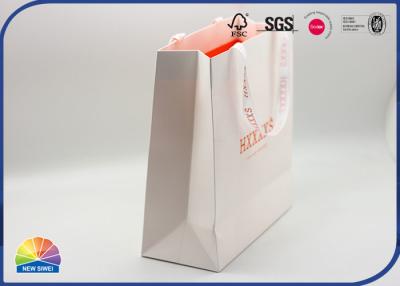 China White Color Pantone Color Paper Gift Bag With Custom Silk Handle for sale