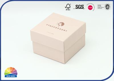China Biodegradable 2 Pieces Pink Birthday Present Wrapped Paper Box for sale