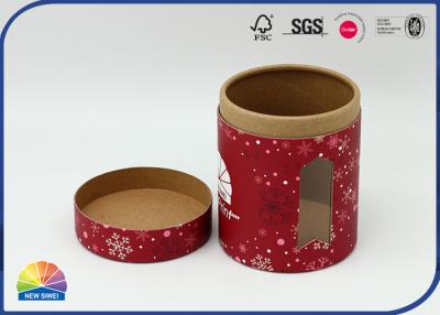 China Kraft Paper Core Eco Tube Packaging With Visible Plastic Window for sale