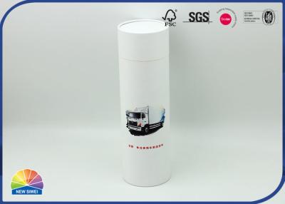 China Cylinder Box 4c Print Matte White Cardboard Paper Packaging Tube for sale