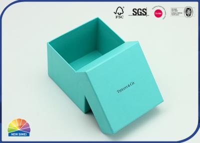 China Cyan Cubic Specialty Paper Present Box Two Pieces Set 1c Print for sale