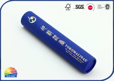 China Agarwood Paper Packaging Tube With Lid Gold Stamping for sale
