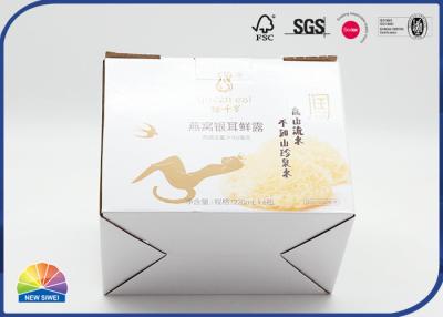 China 4C Print E Flute Portable Corrugated Packaging Box With Plastic Handle for sale