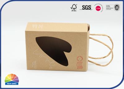 China Recyclable Kraft Paper Folding Carton Box Die Cut Window With Handle for sale