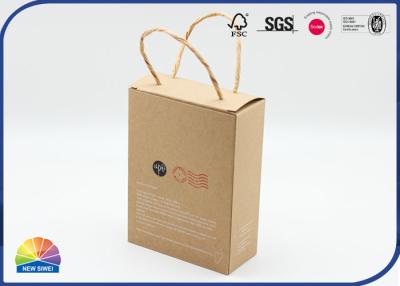 China Recyclable Kraft Paper Folding Carton Box Die Cut Window With Handle for sale