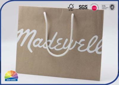 China 4C Print Kraft Paper Bags Matte Lamination With Cotton Handles for sale