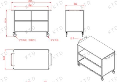 Cina Camionino di piattaforma flessibile Camionino di stoccaggio in acciaio inossidabile con ruote silenziose da 6 pollici in vendita