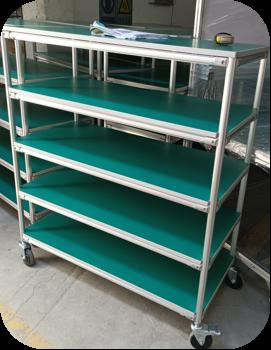 Quality Trolley/Lean pipe workbench/Assembly line for sale