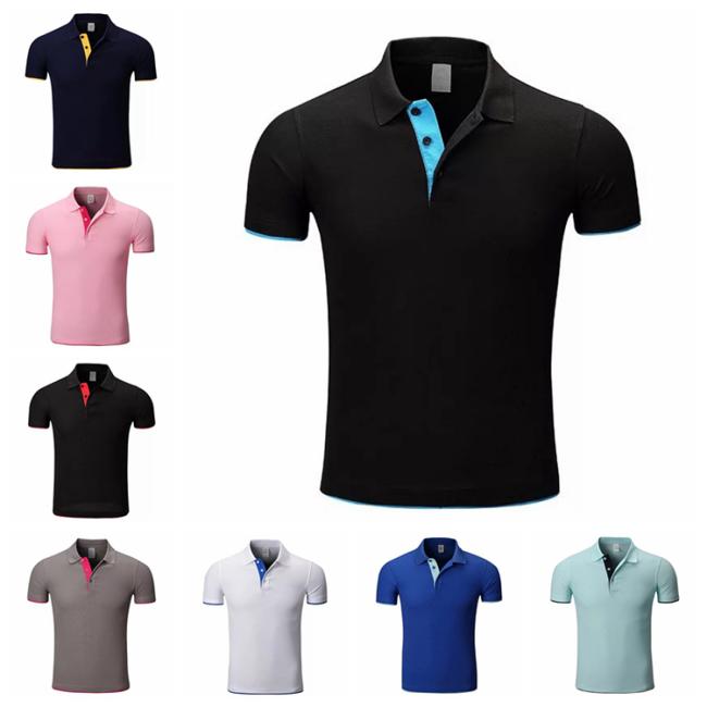 Custom Branded Ring Business Gentleman Casual Short Sleeve Cotton Polyester T- Shirt With Collar
