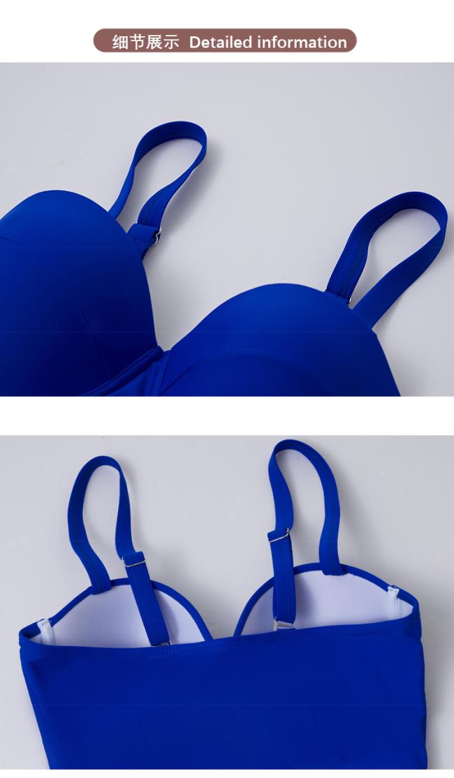 Women's pure color swimsuit bikini sexy backless high waist triangle split swimsuit