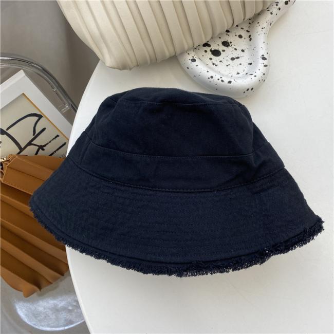 Spring and Autumn Bucket Fisherman Hat Solid Color Sunshade Hat Ladies Travel Custom LOGO Cotton Casual Hat