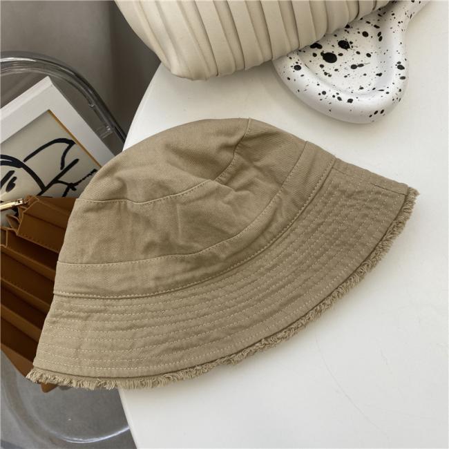 Spring and Autumn Bucket Fisherman Hat Solid Color Sunshade Hat Ladies Travel Custom LOGO Cotton Casual Hat