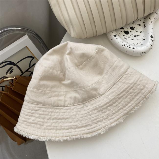 Spring and Autumn Bucket Fisherman Hat Solid Color Sunshade Hat Ladies Travel Custom LOGO Cotton Casual Hat