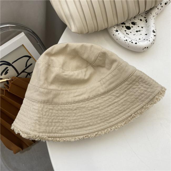 Spring and Autumn Bucket Fisherman Hat Solid Color Sunshade Hat Ladies Travel Custom LOGO Cotton Casual Hat
