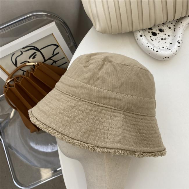 Spring and Autumn Bucket Fisherman Hat Solid Color Sunshade Hat Ladies Travel Custom LOGO Cotton Casual Hat