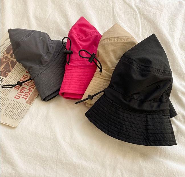 Adjustable Fisherman Hat Men And Women Solid Color Casual Basin Hat Quick-Drying Rainproof Sunscreen Bucket Hat