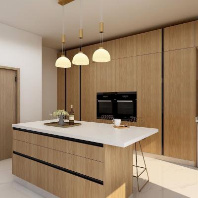 China E1 Buildin Pantry Complete Plywood Moderne Keukenkasten Prefab Meubelen Te koop