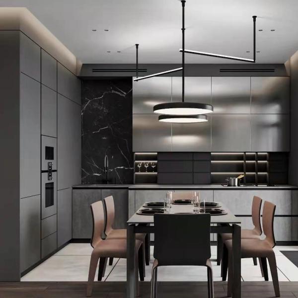 Quality Contemporary Wood Veneer Luxury Kitchen Cabinets / Upper End Kitchen Cabinets 16-22mm Carcase Thickness for sale
