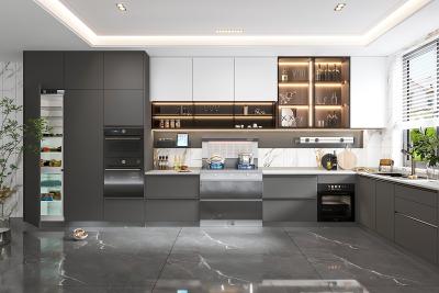 Cina Pannelli truciolari moderni armadi da cucina componibili con cassetto per residenza domestica in vendita
