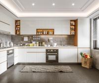 China Anti scratch Linear Shape High End White Kitchen Cabinets / White Gloss Kitchen Units for sale