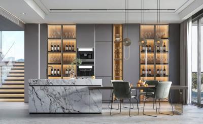China Plywood Particle Board Modern Kitchen Island With Drawers And Cabinets / Rta Island Cabinets for sale