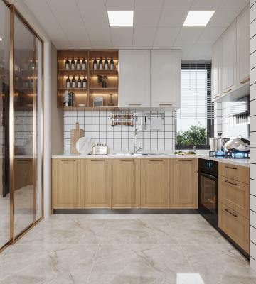China Premium Complete Island Modern Luxury Kitchen Cabinets For Environmental Friendly for sale