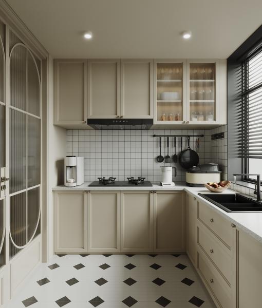 Quality Customized High End Shaker Cabinets Quartz Stone Melamine Board Kitchen Cabinet for sale