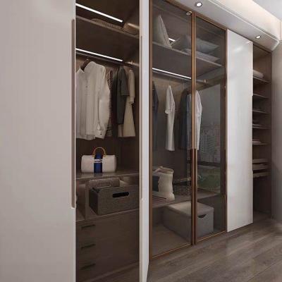China Internal Storage Matte White Custom Swing Door Wardrobe High End Wood for sale