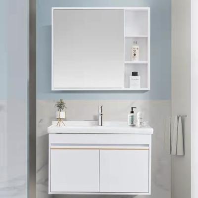 China Under Mounting Wood Bathroom Vanity Furniture With Double Ceramic Sink 60 Inch for sale