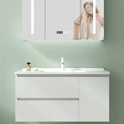 Cina Parete di bagno in legno massello Unità di vanità sospese E0 standard di montaggio in alto / sotto montaggio in vendita