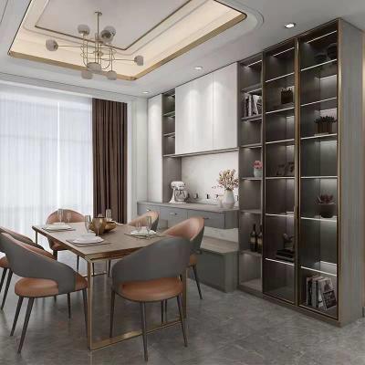 China Particle Board Kitchenette Table And Chairs Dining Room Storage Cabinet Custom for sale