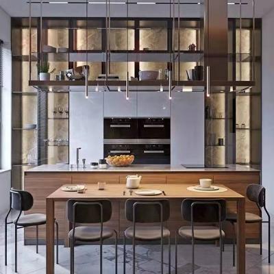 China Particle Board Kitchenette Table And Chairs Dining Room Storage Cabinet Custom for sale