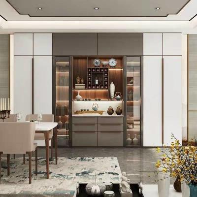 China MC WORLD Sideboard Wooden Sideboard Cabinet Contemporary With Marble Tabletop for sale