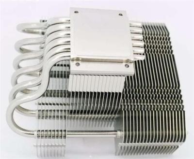 China OEM Aluminum stacked fin heat sink with copper heat pipe cooling heatsinks for sale