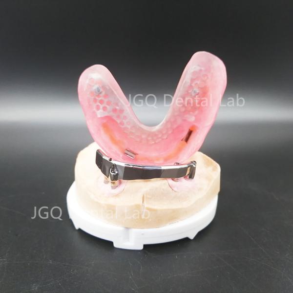 Quality Full Arch Dental Restoration All on X Zirconia Bridge with Pink Porcelain Titanium Base for sale