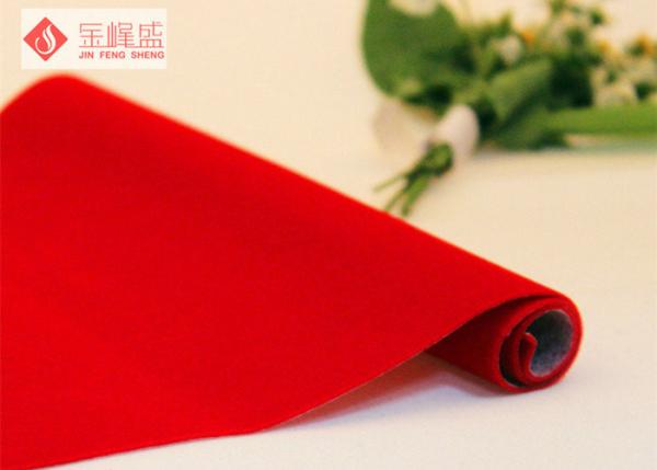 Quality Plain Red Velvet Flock Fabric Patterned For Packaging Gift Box for sale