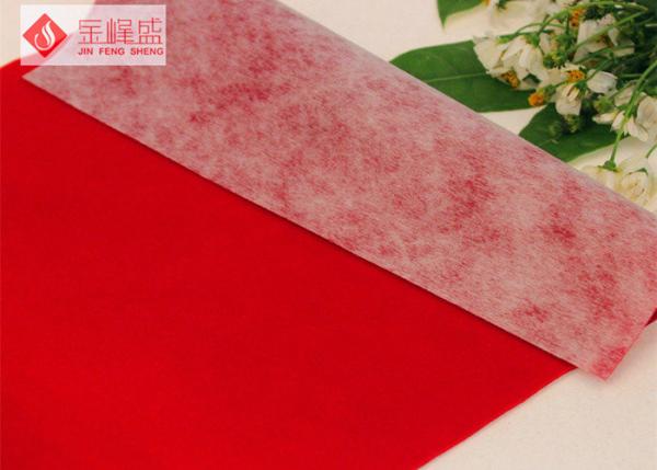 Quality Plain Red Velvet Flock Fabric Patterned For Packaging Gift Box for sale