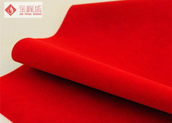 Quality Plain Red Velvet Flock Fabric Patterned For Packaging Gift Box for sale