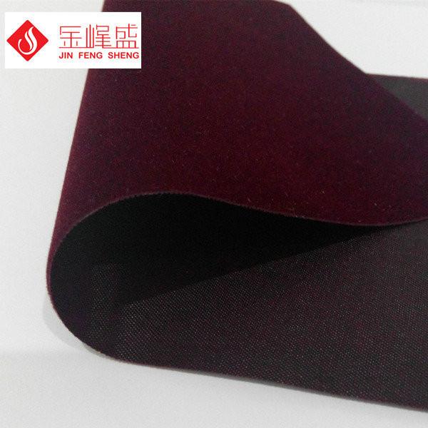 Quality Custom 1.48m Wine Red Knitted Velvet Fabric Flocking For Jewellry Boxes Inserts for sale