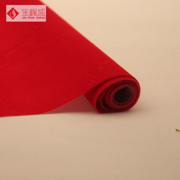 Quality Jewellery Box Red Velvet Flock Fabric , Velvet Tricot Lining Fabric For Packing for sale