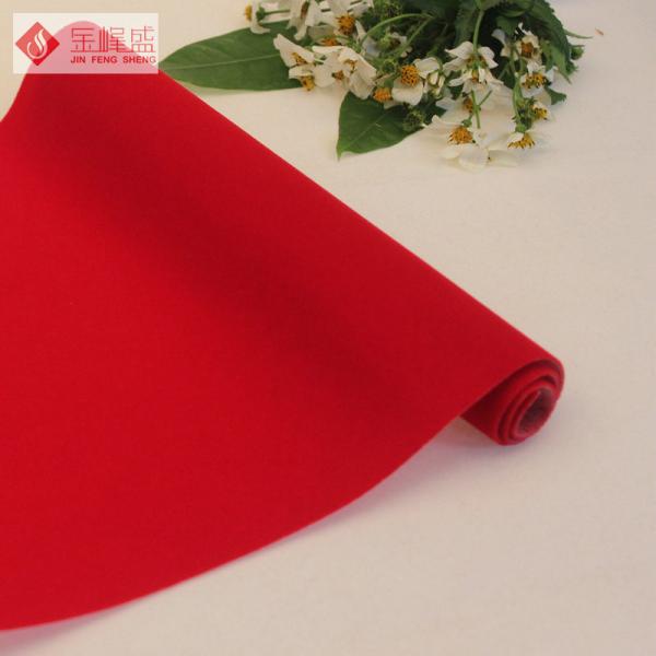 Quality Flocked Polyester Printed Velvet Fabric For Packing Box , Red Upholstery Velvet Material for sale