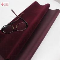 Quality Dark Red Nylon Velvet Flocking Fabric , Eco-friendly Flocked Upholstery Fabric for sale