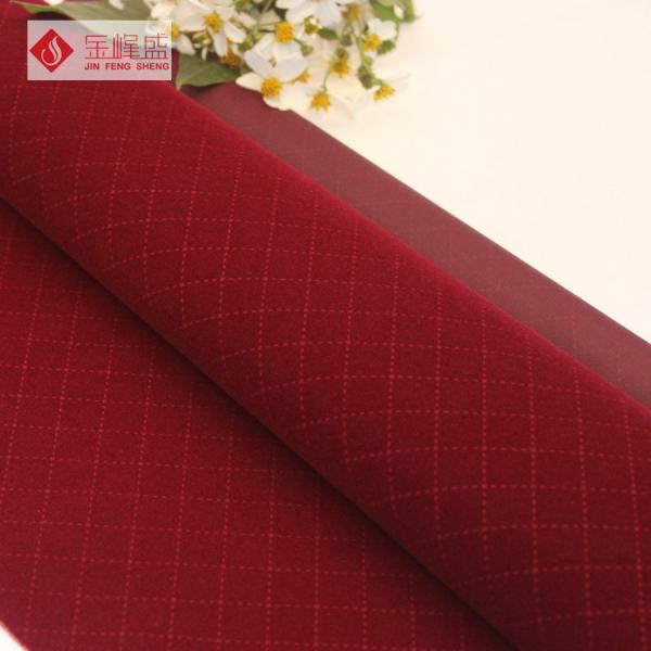 Quality Home-textile Sofa Embossed Velvet Fabric , Red Flocked Velvet Fabric for sale