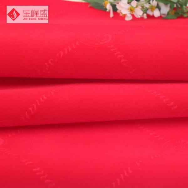 Quality Red Embossed Velvet Fabric , Polyester Nonwoven Flocking Fabric for sale