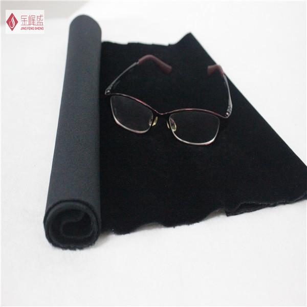 Quality Shrink-Resistant Dark Black Polyester Velvet Fabric , Tricot Flocked Upholstery Fabric for sale