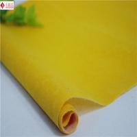 China Soft Polyester Yellow Printed Velvet Fabric Embossed Flocked Customized for sale
