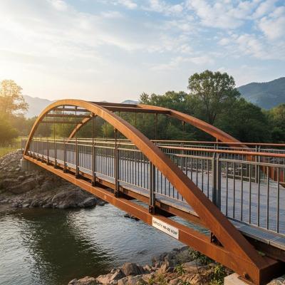 China Steel Pedestrian Bridge with Variable Span Length 10-50 Meters, High Corrosion Resistance, and Load Capacity 400-600 Kg/m² for sale